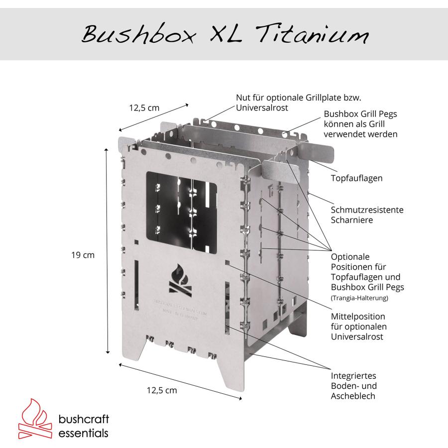 Bushcraft Essentials Bushbox XL Titanium - Knife Cellar